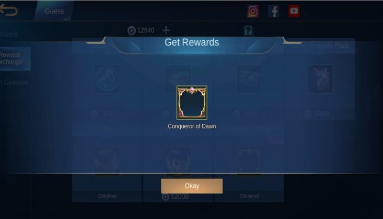 Bug Border Conqueror 10 Guess Coin Mobile Legends (ML) - Esports
