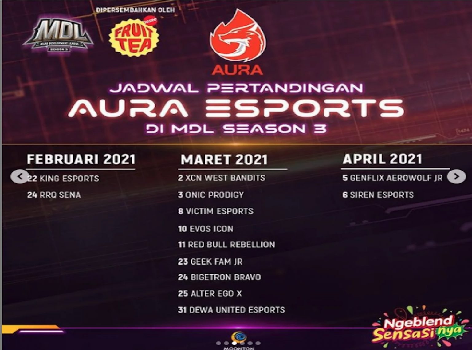 Aura Esports Match Schedule at MDL ID Season 3 Mobile Legends (ML ...