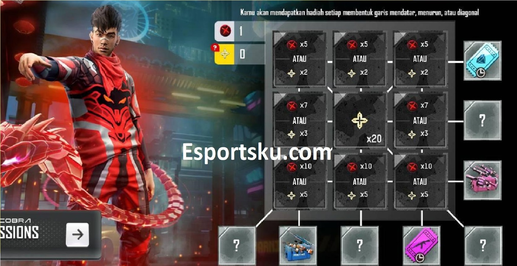 How to Play in Cobra Bingo Free Fire (FF) Event - Esports