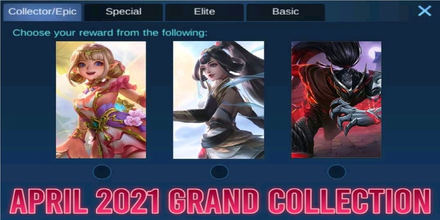 Grand Collector Event Prize April 2021 Mobile Legends (ML) - Esports