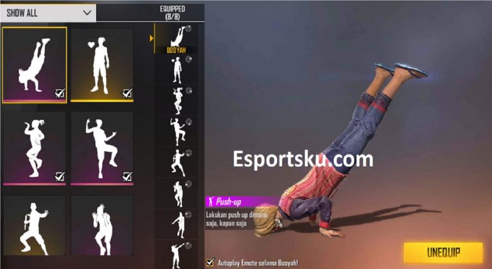 The Change in the Push Up Emote in Free Fire (FF) - Esports