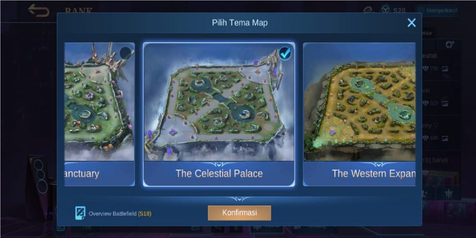 These are the names of 3 maps in Mobile Legends (ML) - Esports