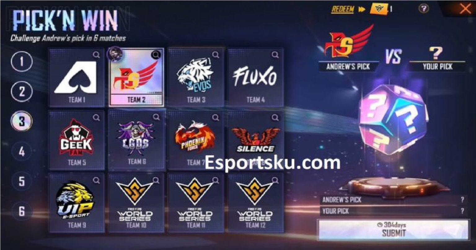 How to Play Pick and Win in Free Fire (FF) - Esports