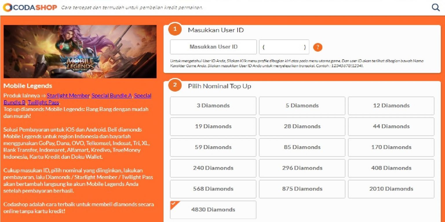 10 Places to Buy Diamond Mobile Legends and their price list (ML) - Esports