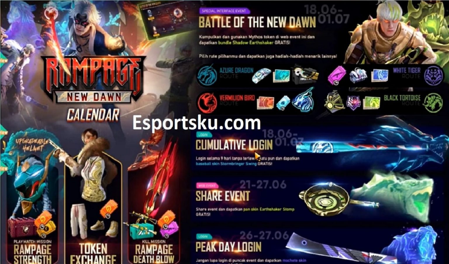 The new Rampage New Dawn Free Fire (FF) Schedule - Esports