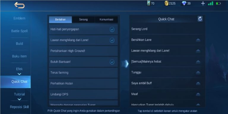 How to Set Chat Mobile Legends (ML) - Esports