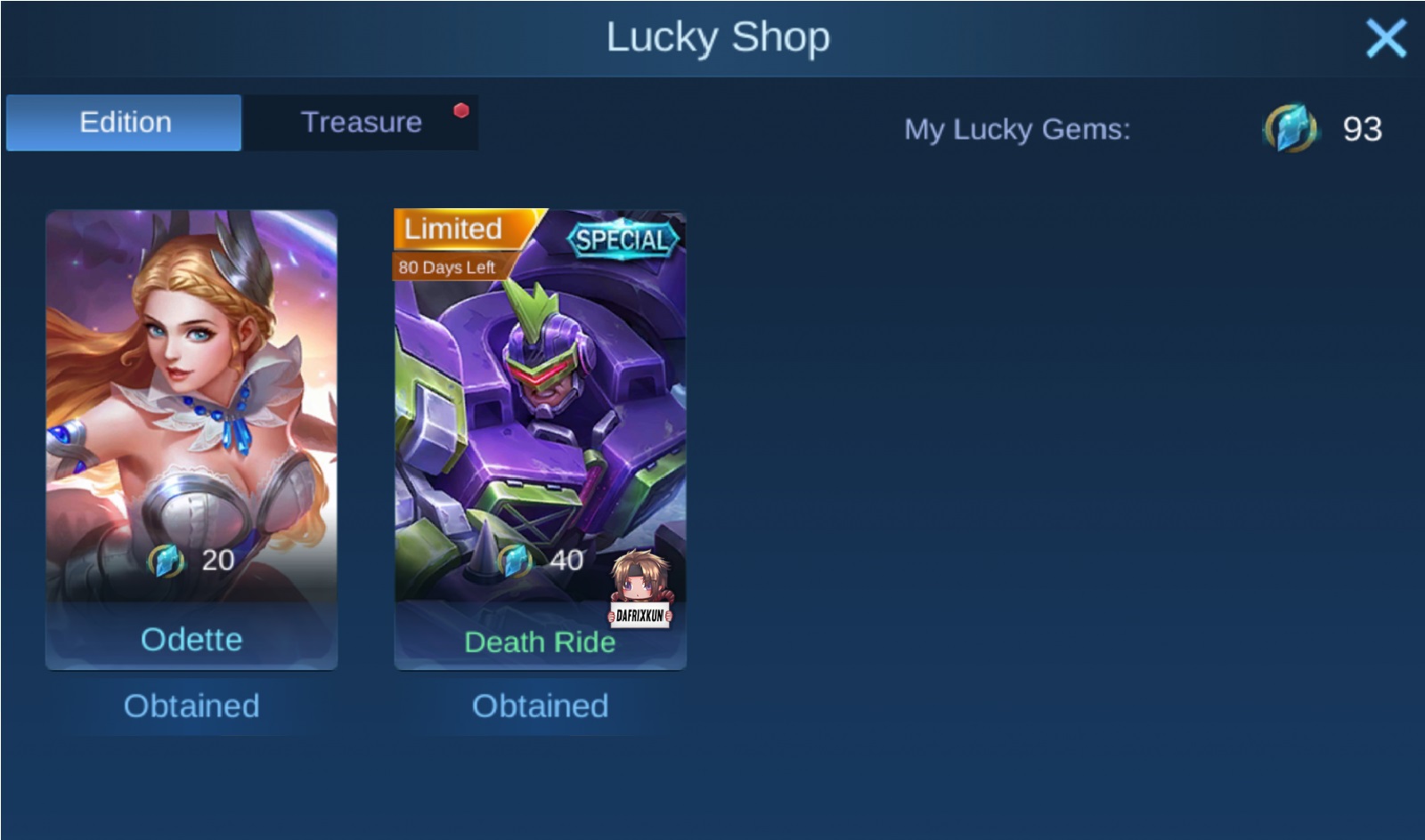 Johnson's Skin Death Ride Mobile Legends is back at Lucky Shop next ...