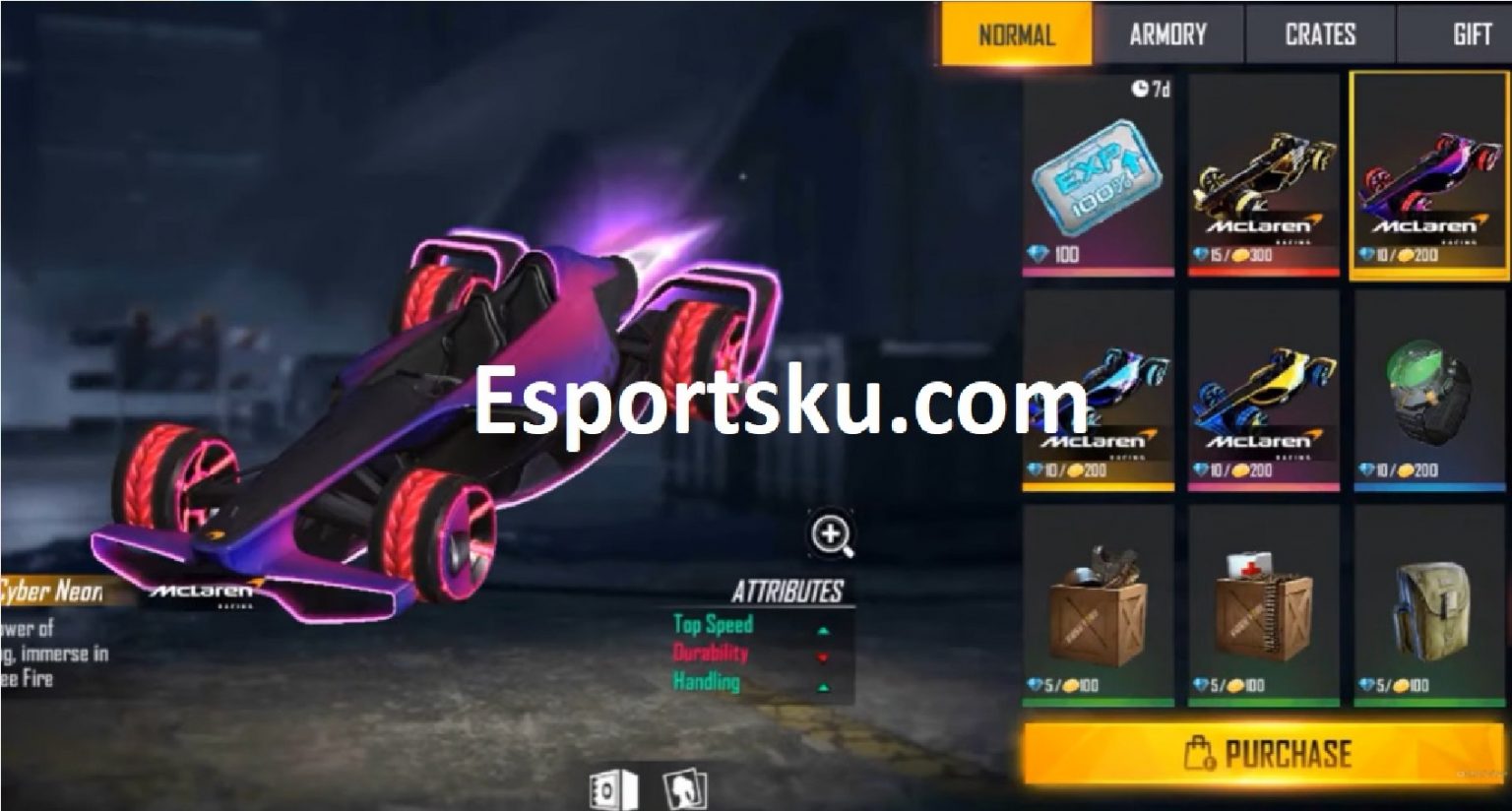Leak of the Cyber Neon Sports Car Skin in Free Fire (FF) - Esports