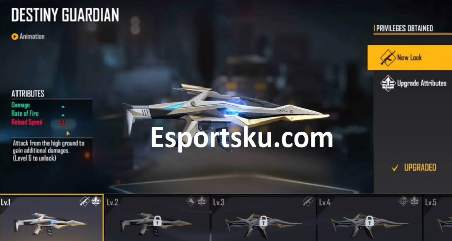 The XM8 Destiny Guardian in Free Fire (FF) in Every Level - Esports