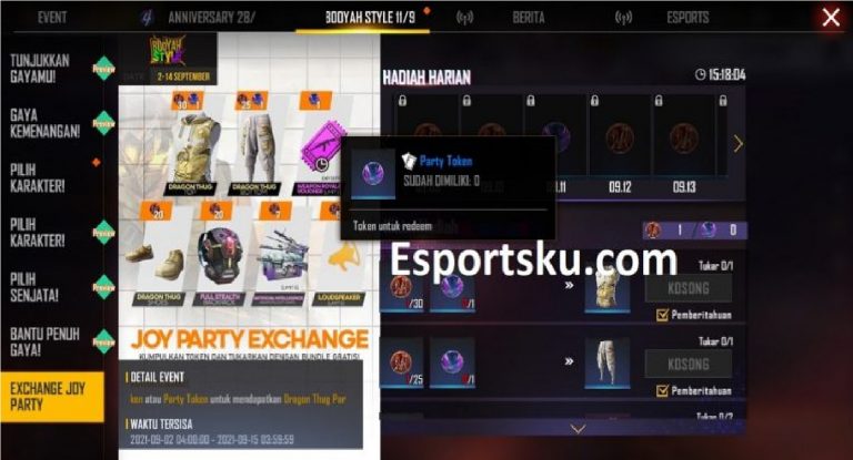 Tips to Collect the Party Style Token in Free Fire (FF) - Esports