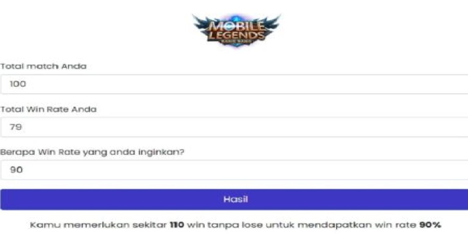 How to Calculate Winrate Mobile Legends (ML) - Esports