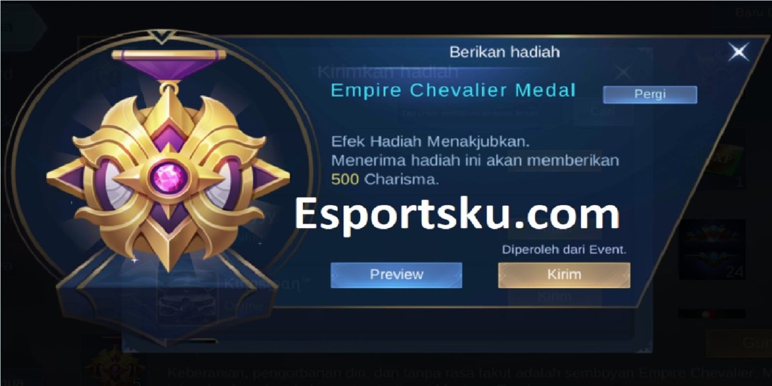 Functions of the Empire Chevalier Medal in Mobile Legends (ML) - Esports