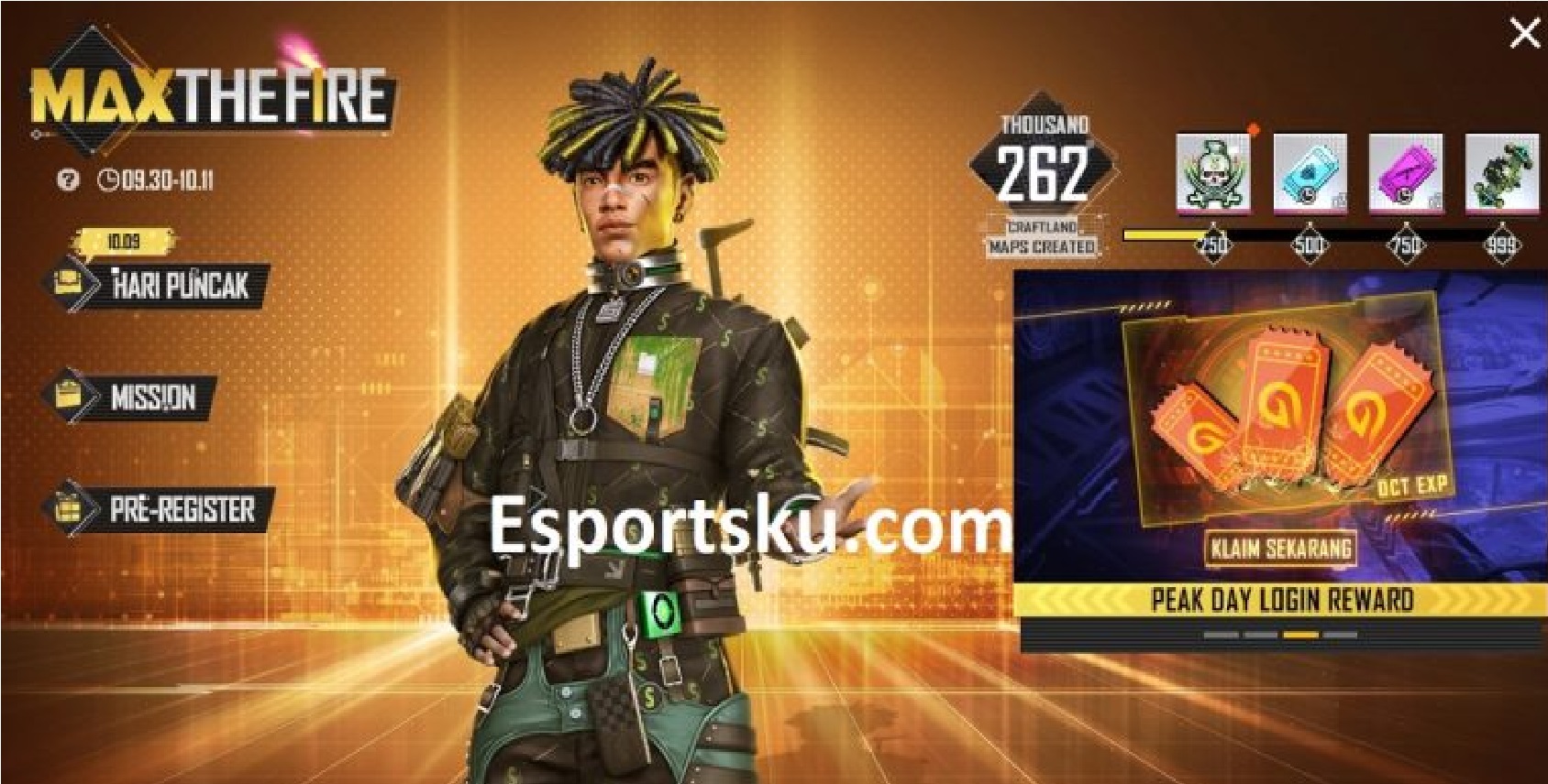 The Free Fire (FF) Max Web Event, Claim Your Item! - Esports
