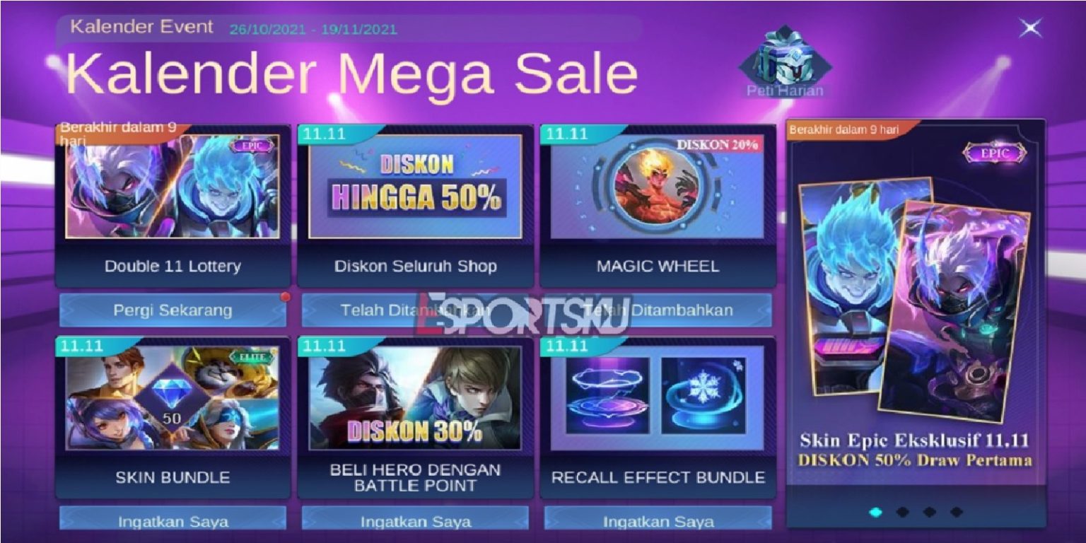Mobile Legends Mega Sale Event Calendar (ML) - Esports