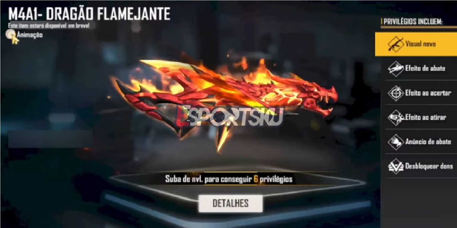 Leaked M4A1 Infernal Draco Free Fire Skin (FF) - Esports
