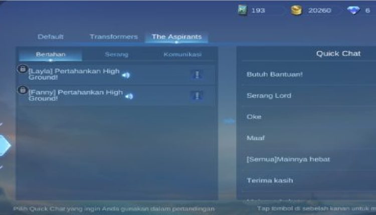 How to Get Quick Chat Aspirant Mobile Legends (ML) - Esports