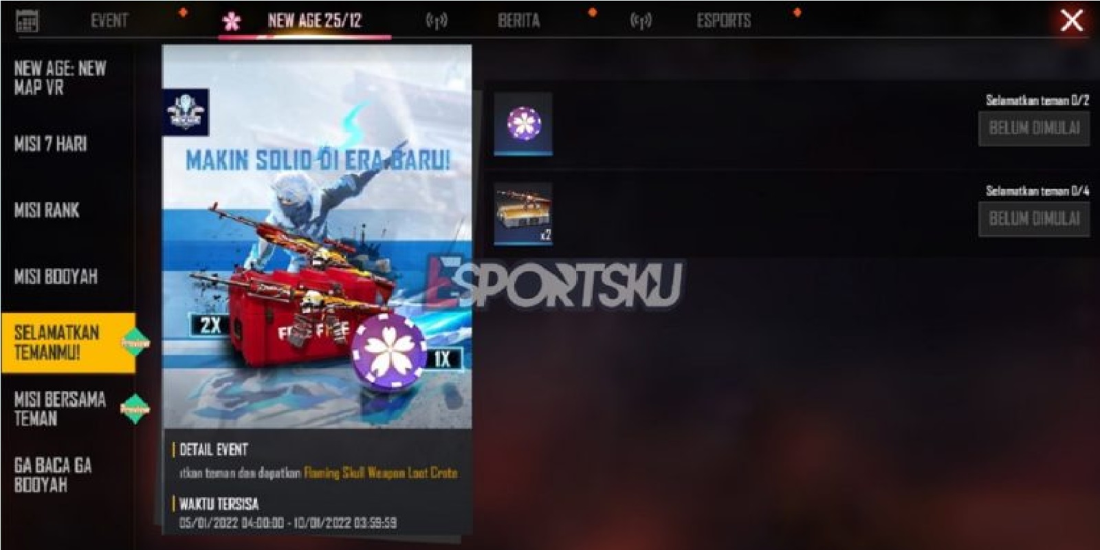 How to Get Flaming Skull Weapon Crate For Free Free Fire (FF) - Esports
