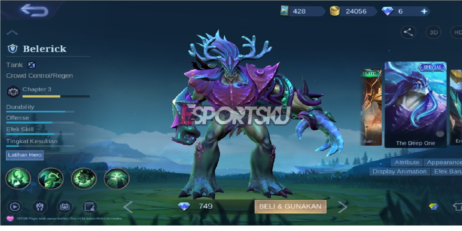 How to get The Deep One Belerick Skin Mobile Legends (ML) - Esports