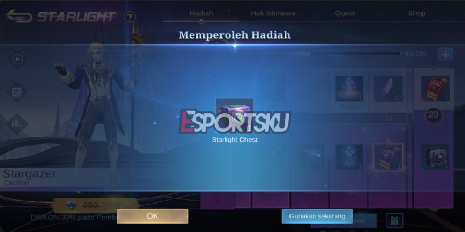 Contents of Starlight Chest Prize Mobile Legends (ML) - Esports