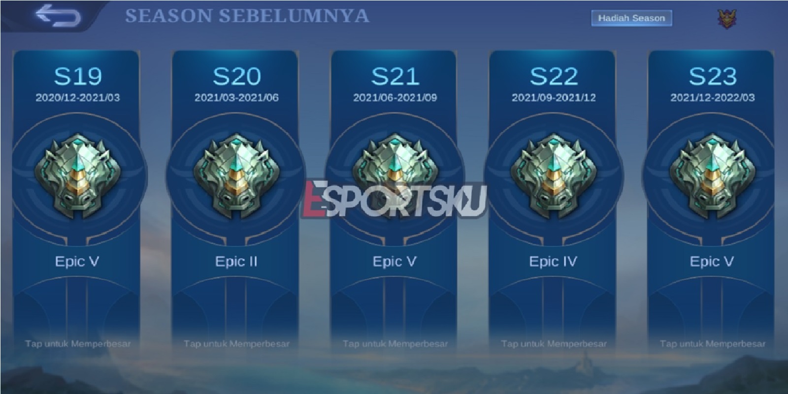 How to View Rank Achievement History Mobile Legends (ML) - Esports