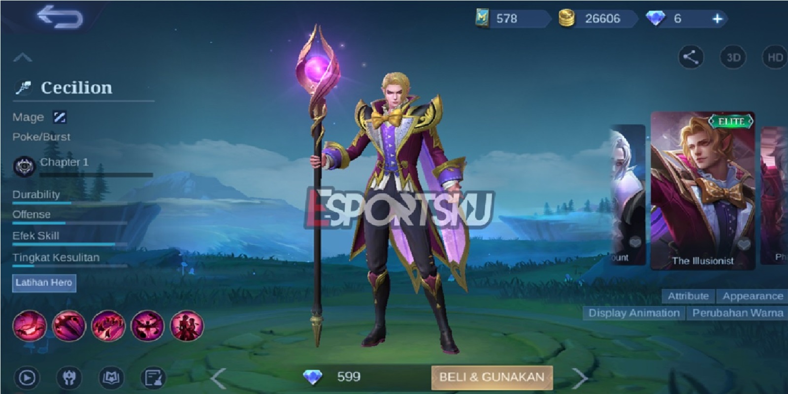 How to Get The Illusionist Cecilion Skin Mobile Legends (ML) - Esports