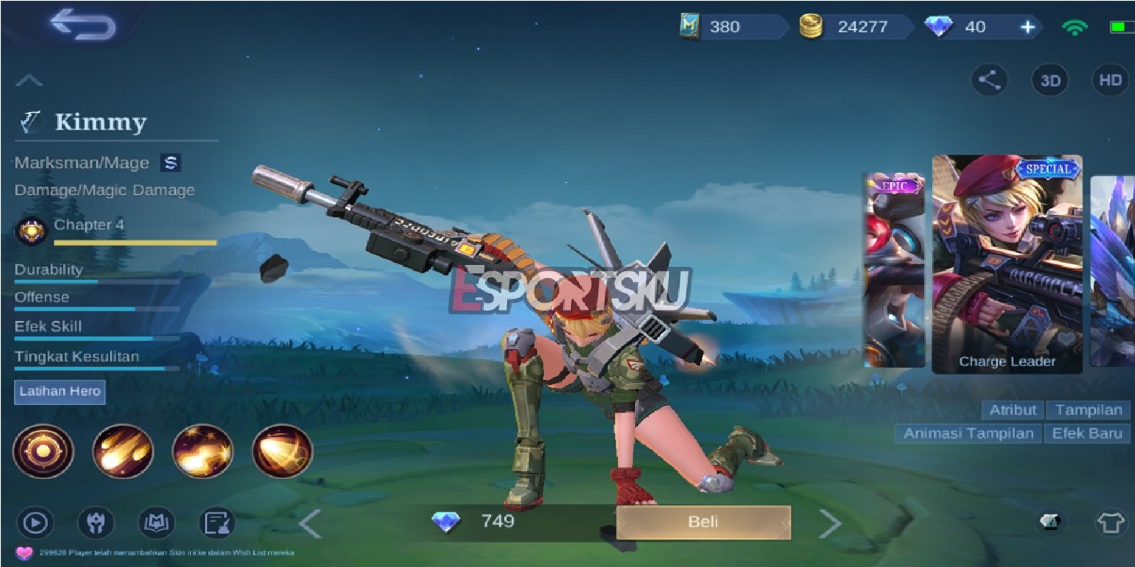 How to Get Kimmy Charge Leader Skin Mobile Legends (ML) - Esports