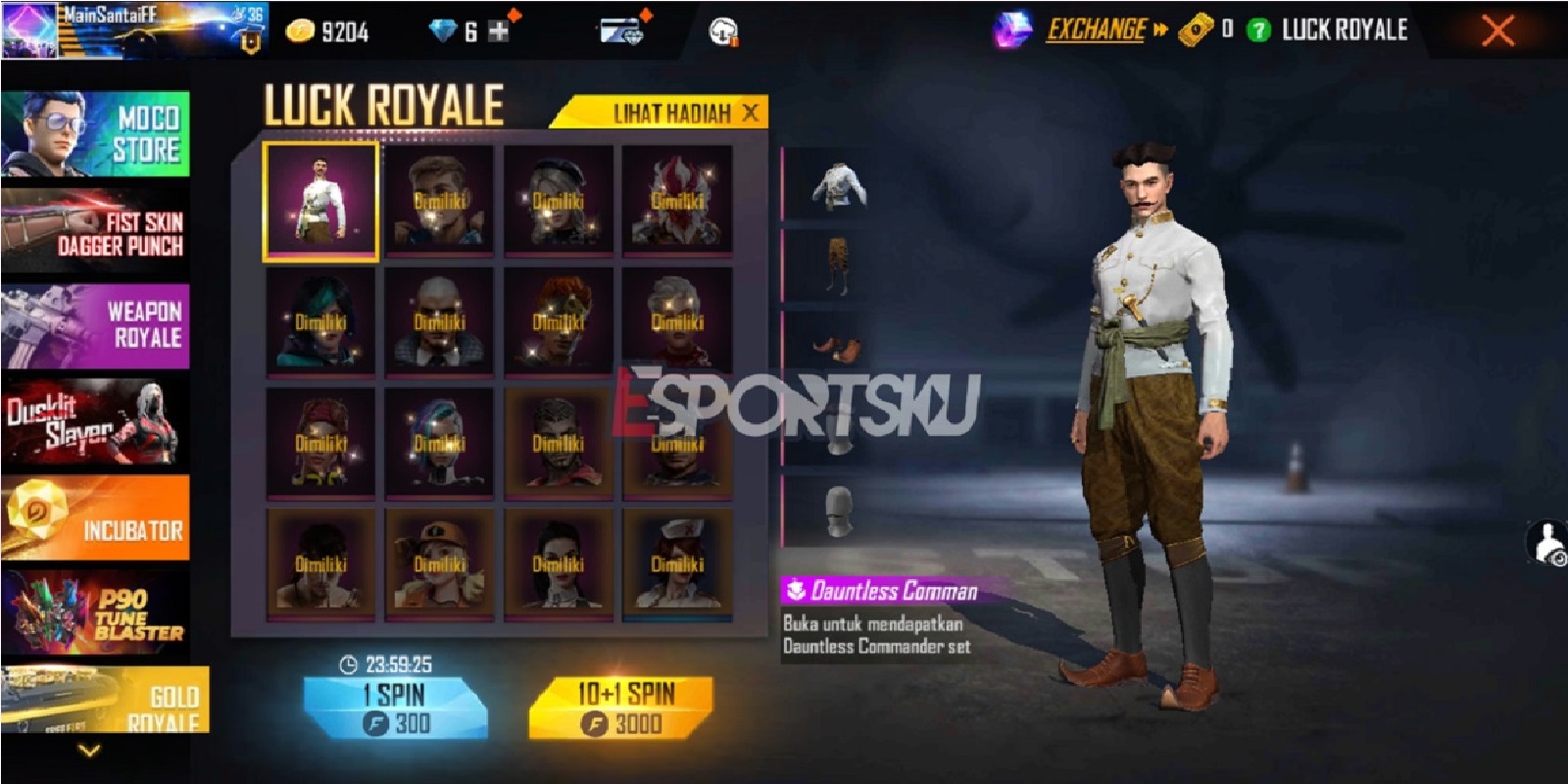 How to Get the Dauntless Commander Bundle Free Fire (FF) - Esports