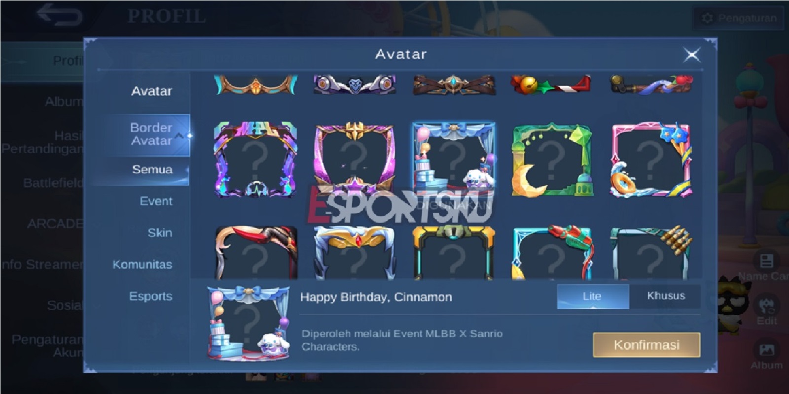 Differences Avatar Lite and Special Border in Mobile Legends (ML) - Esports