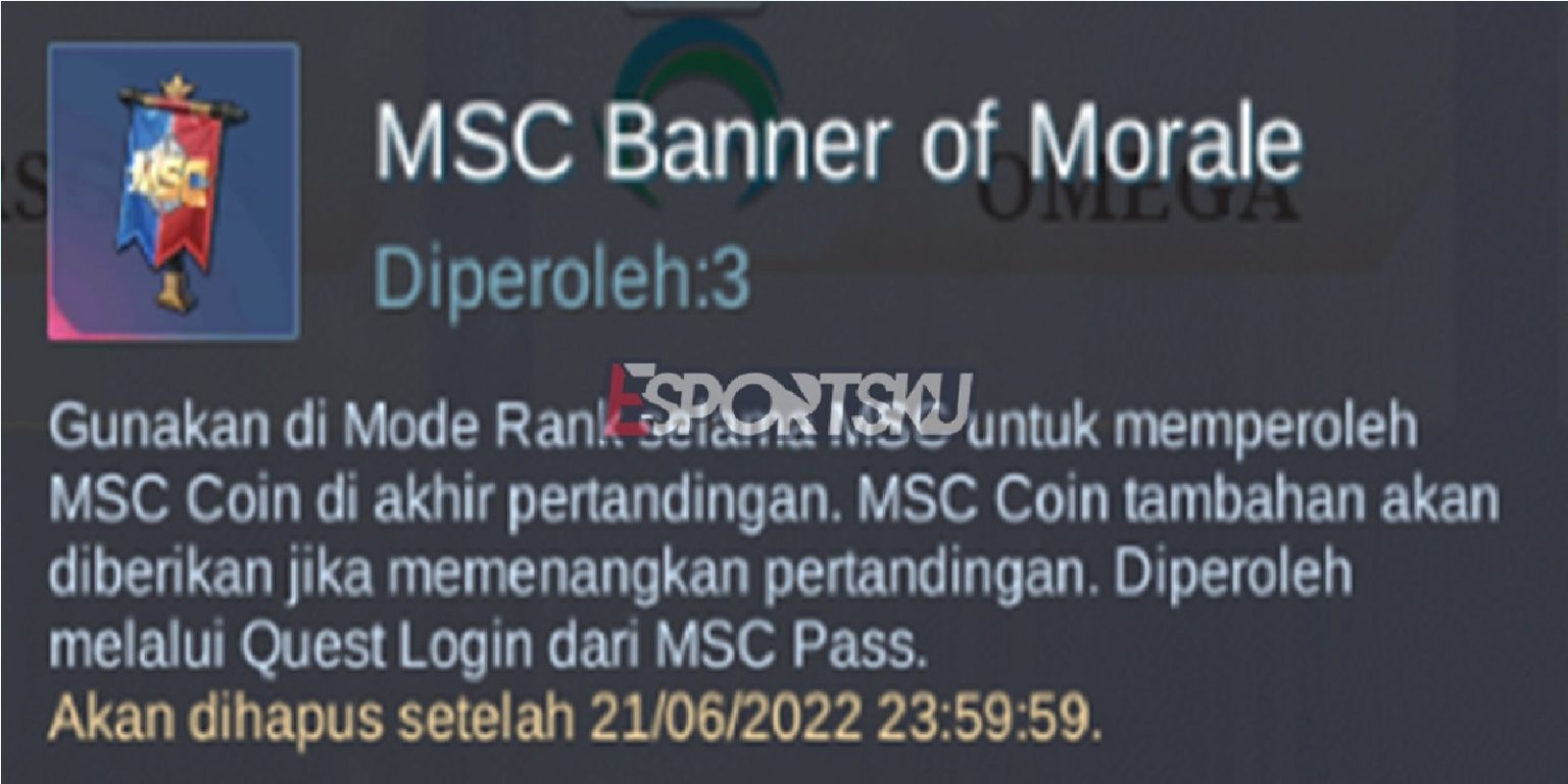 Functions of MSC Banner of Morale Mobile Legends (ML) - Esports
