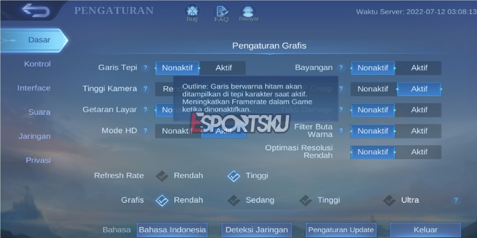 How to Set the Edge of Mobile Legends (ML) - Esports