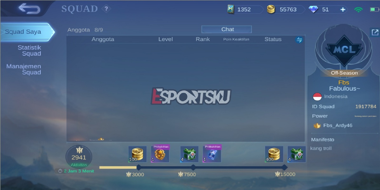 Mobile Legends Milestone Squad Prize (ML) - Esports