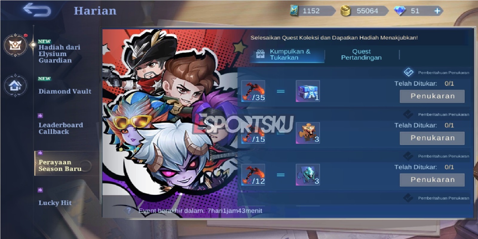 New Season 25 Celebration Event Prize Mobile Legends (ML) - Esports