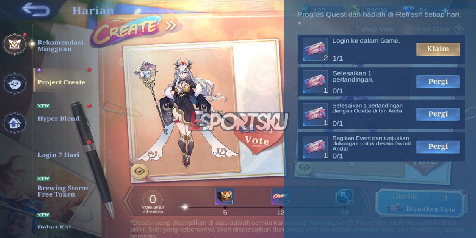 How to Get Project Create Vote Tickets in Mobile Legends (ML) - Esports