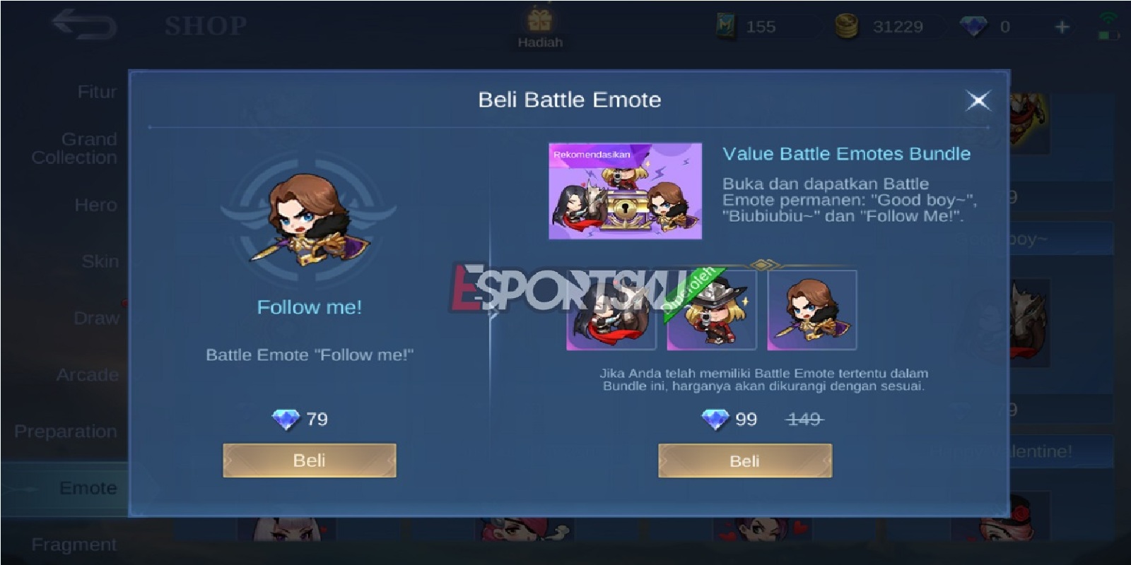 How to Get Battle Emote Follow Me Mobile Legends (ML) - Esports