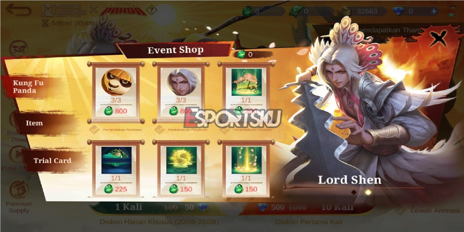 Gift Shop Kung Fu Panda Mobile Legends (ML) - Esports