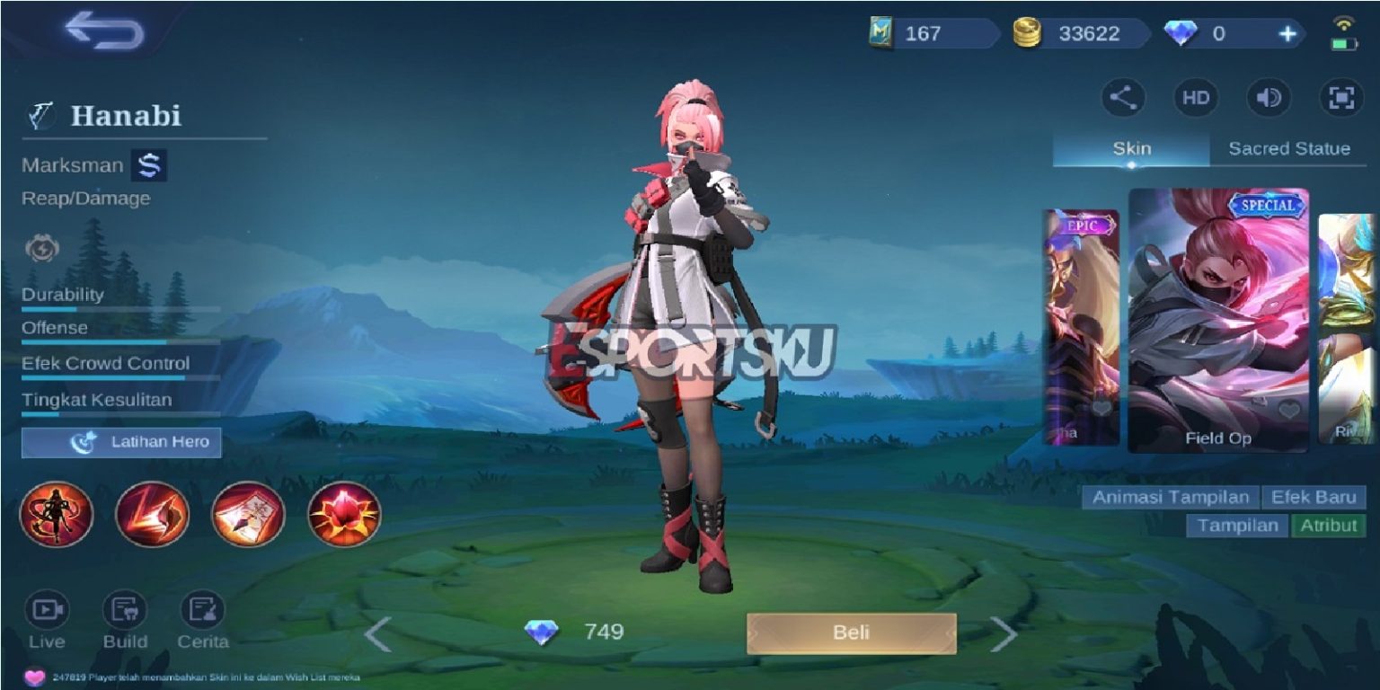 How to Get Hanabi Field Op Skin Mobile Legends (ML) - Esports