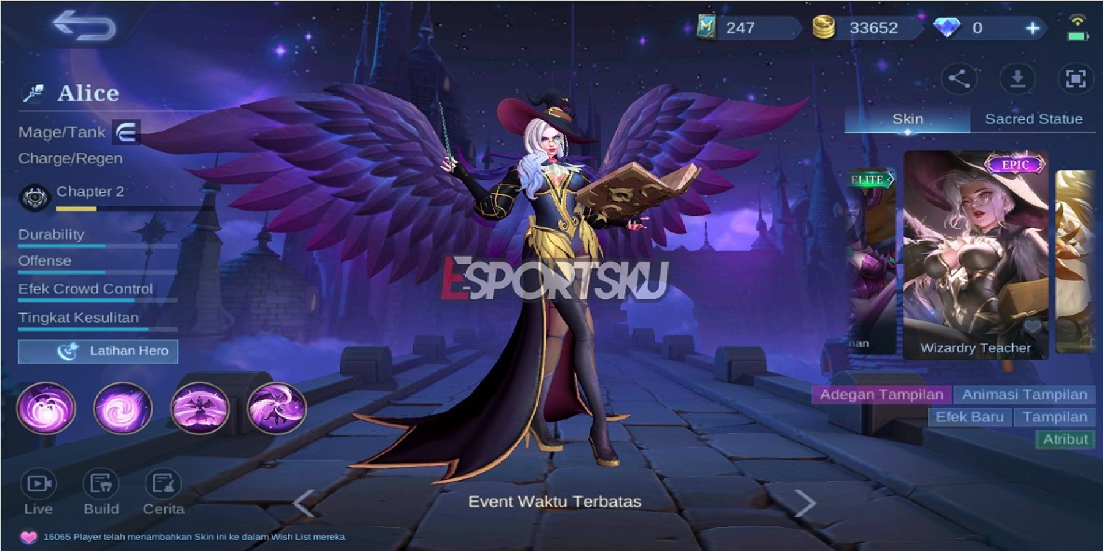 How To Get Skin Alice Wizardry Teacher Mobile Legends Ml Esports