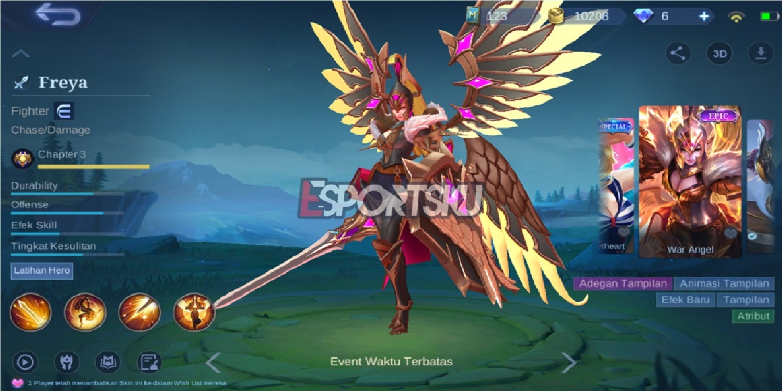 Price of Freya War Angel Skin in Mobile Legends (ML) - Esports